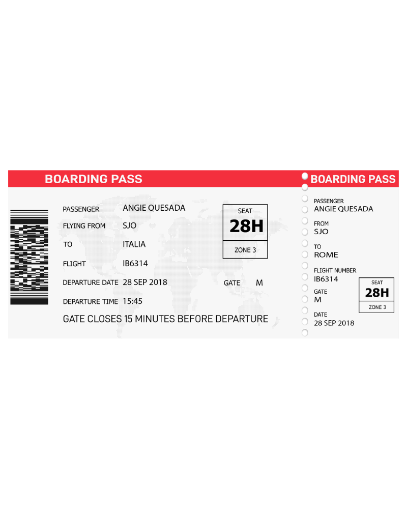 Boarding pass personalizado para taza – archivo PDF digital descargable ...